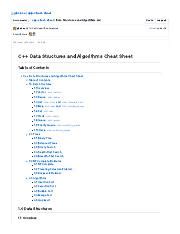 Study Sheet Data Structures And Algorithms Md At Master Gibsjose Cpp Cheat Sheet Github Pdf