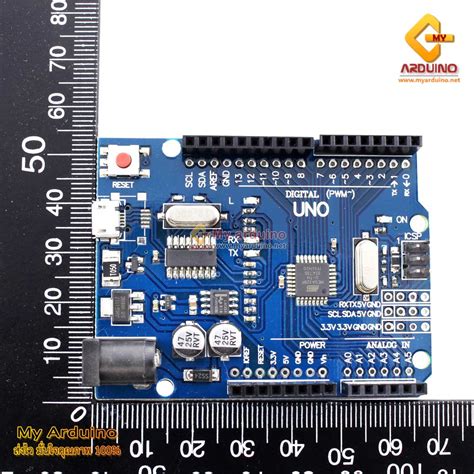 Arduino Uno R3 Atmega328p แบบ Smd Micro เพิ่มพอร์ทขยายขา พร้อมสาย Micro