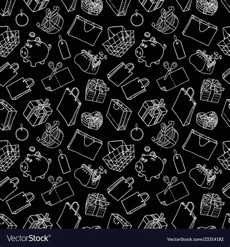 Seamless Background Of Theme A Shopping Royalty Free Vector