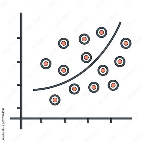 Regression Analysis Vector Outline Icon Design Illustration Data