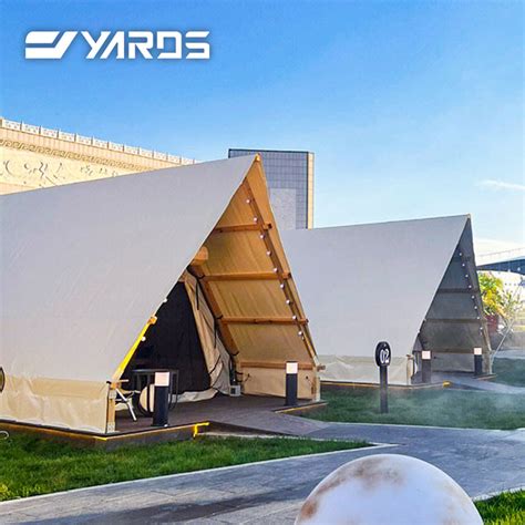 Luxury Safari Tent Ax17 Triangle Shape Canvas Tent For Glamping Hotel Glamping House And