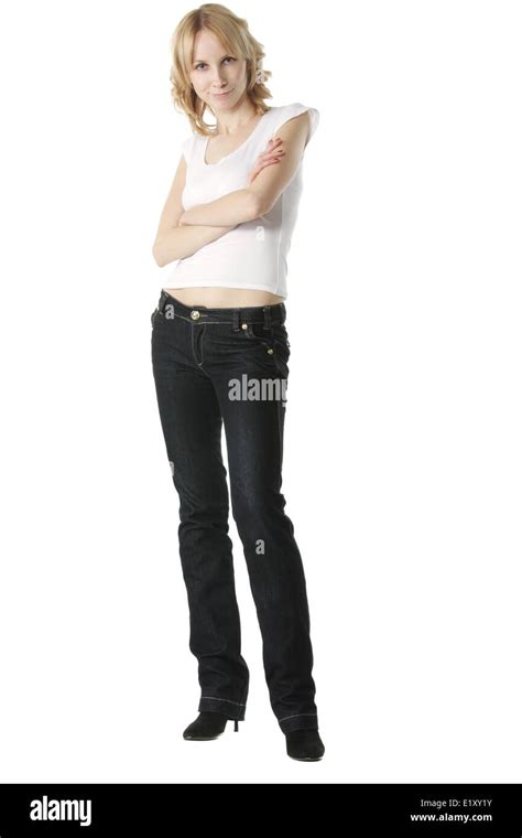 Girl With Crossed Hands Stock Photo Alamy