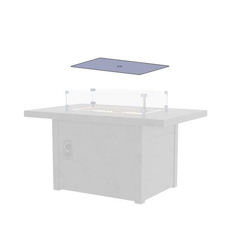 Rectangular Fire Table Smoked Glass Cover C R Plastics