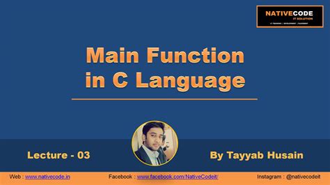 Main Function In C Language Main Function In C Language Watch