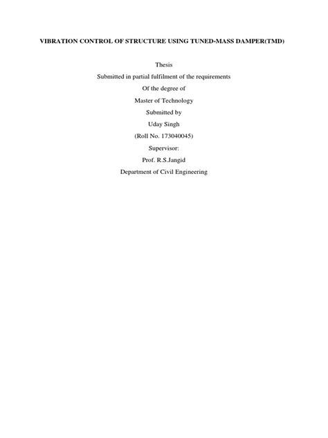 tuned mass damper pdf mathematical optimization control system