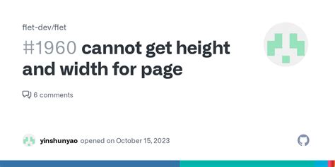Cannot Get Height And Width For Page · Issue 1960 · Flet Devflet · Github