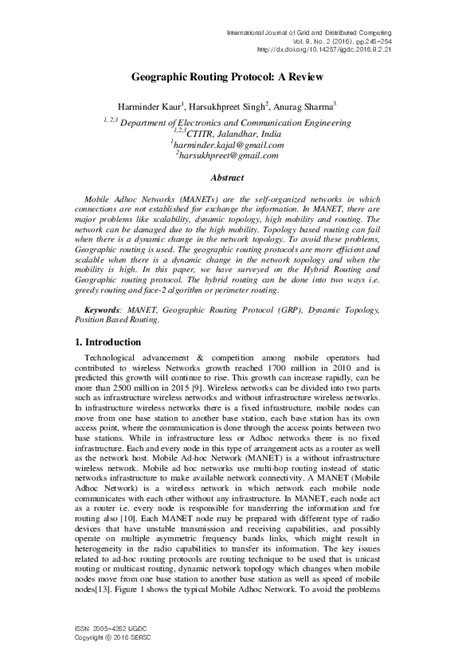 Pdf Geographic Routing Protocol A Review