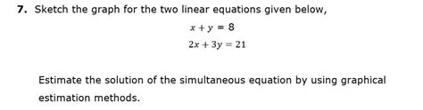 Solved Sketch The Graph For The Two Linear Equations Chegg
