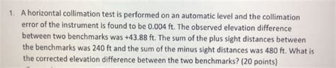Solved 1 A Horizontal Collimation Test Is Performed On An