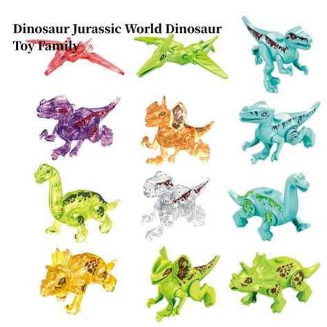 Dinosaur Jurassic World Dinosaur Model Crystal Luminous Building Blocks
