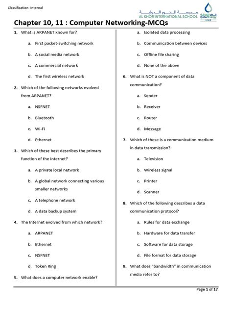 01 Computer Networking Mcqs Pdf Computer Network Network Topology