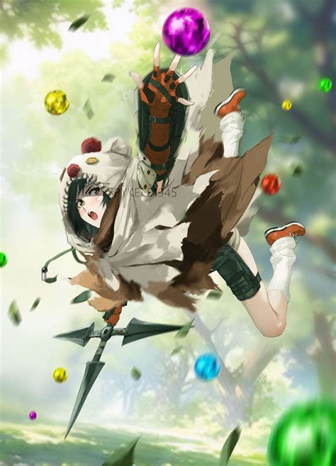 Yuffie Kisaragi And Moogle Final Fantasy And More Drawn By Spykeee Danbooru