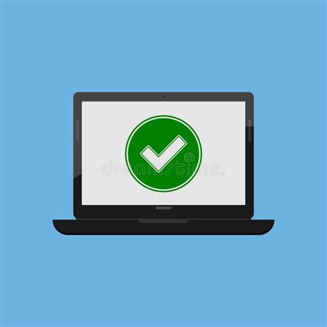 Laptop And Check Mark Sticker Stock Vector Illustration Of Element Check 130053845
