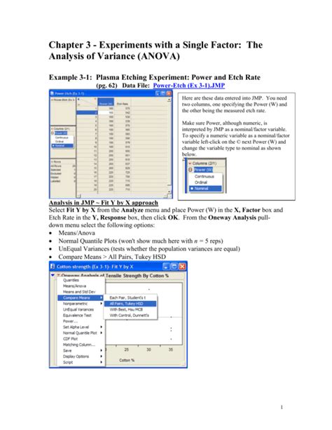 Single Factor Experiments