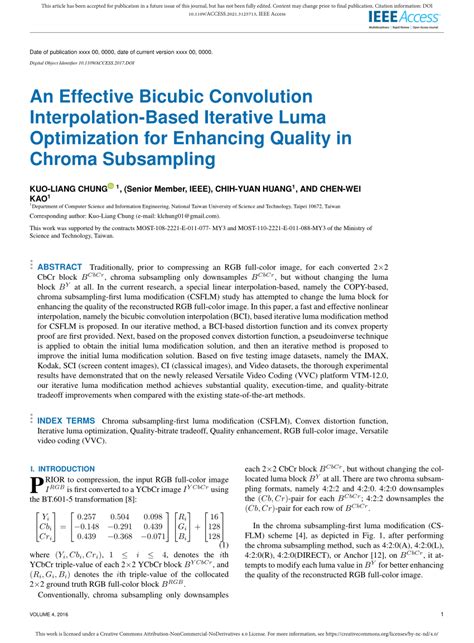 Pdf An Effective Bicubic Convolution Interpolation Based Iterative Luma Optimization For