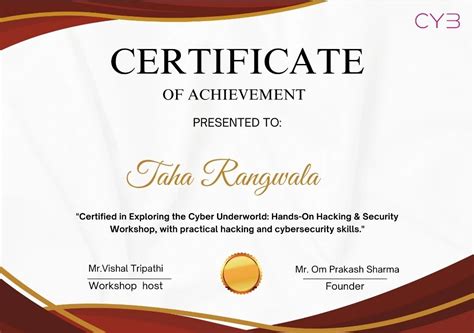 Excited To Have Completed The Exploring The Cyber Underworld Hands On Taha Rangwala