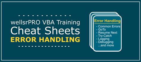 Vba Cheat Sheet Error Handling