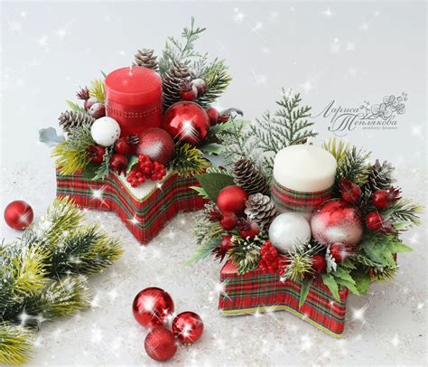 Настольная мини композиция со свечой Decoration Noel Deco Noel