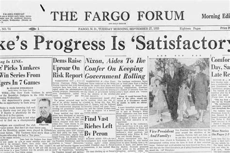 Today In History Fargo Men Share Their Experiences After President Eisenhower Suffers Heart