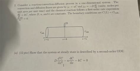 Solved Consider A Reaction Convection Diffusion Process In A 1 Answer Transtutors