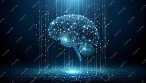Premium Ai Image Digital Brain Matrix Glowing Neural Network Amidst Binary Code Walls