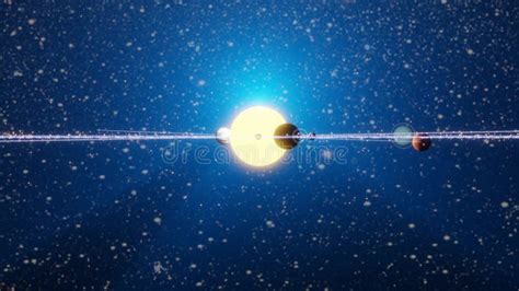 Solar System With Eight Planets And Their Orbits Stock Video Video Of