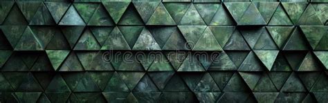 Dark Green Triangular Mosaic Tile Texture With Geometric Fluted Triangles Abstract Wallpaper