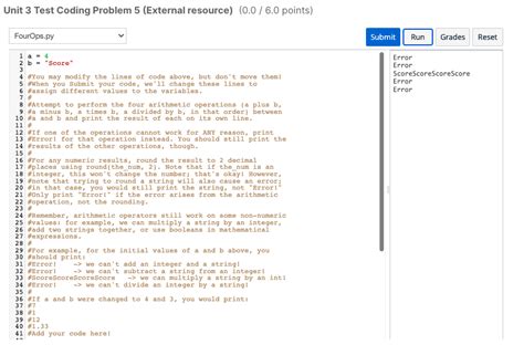solved unit 3 test coding problem 4 external resource 6 0