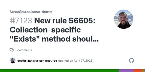 New Rule S6605 Collection Specific Exists Method Should Be Used Instead Of The Any