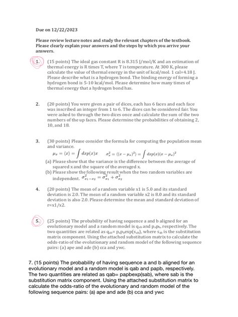 2023 Chu Homework 1 Pdf Variance Statistical Theory