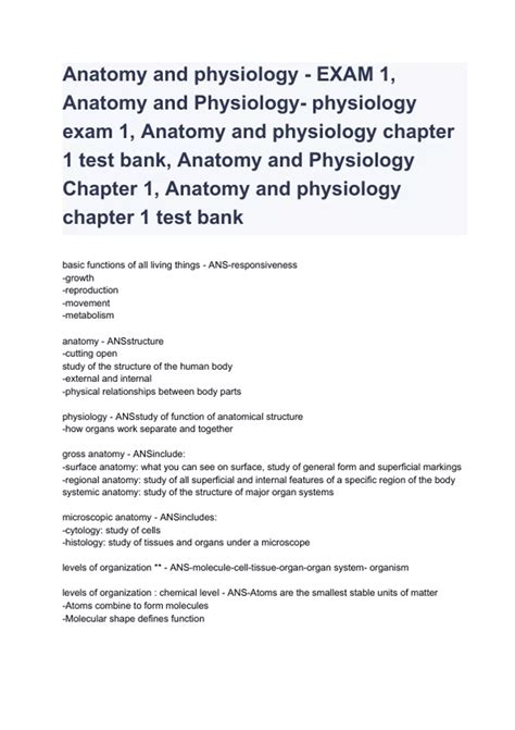 Anatomy And Physiology Exam 1 Anatomy And Physiology Physiology Exam 1 Anatomy And