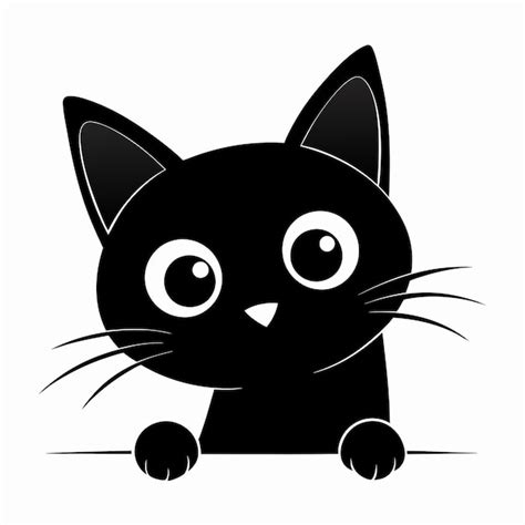 El Gato Negro Espiando Clipart Vector Premium Generado Con Ia