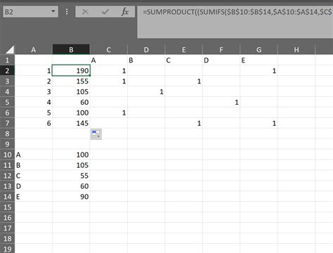 microsoft excel matrix summing with match index super user