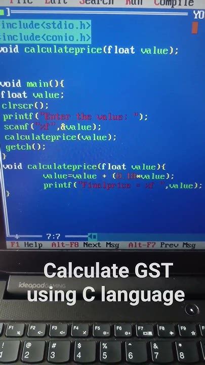 Calculate Gst Using C Programming Language Coding Cprogramming