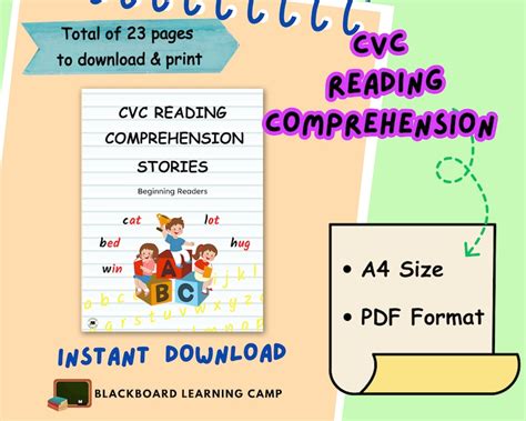 Cvc Reading Comprehension Worksheets For Beginning Readers