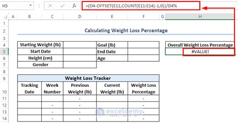 How To Create And Use Weight Loss Tracker In Excel Exceldemy