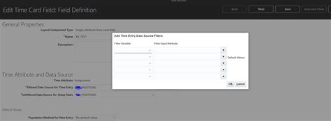 unable to get the fields in the add time entry data source filters