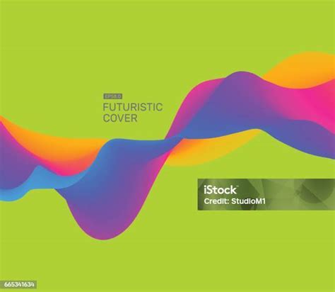 배너 전단지 책 표지 포스터에 대 한 물결 모양 배경입니다 동적 효과 벡터 일러스트입니다 3차원 형태에 대한 스톡 벡터 아트 및 기타 이미지 Istock