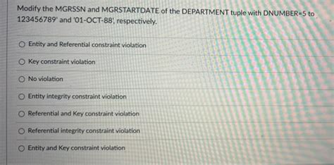 Solved Figure 56 One Possible Database State For The