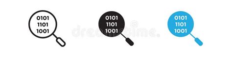 Binary Code Icon Thin Line Illustration Stock Illustration