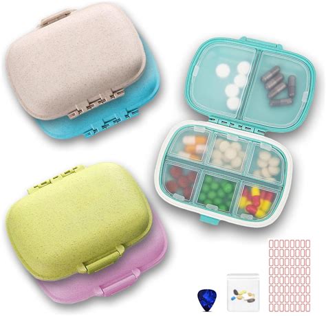 Clrzol 5 Pack Weekly Pill Box 8 Compartments Pill Organiser Tablet