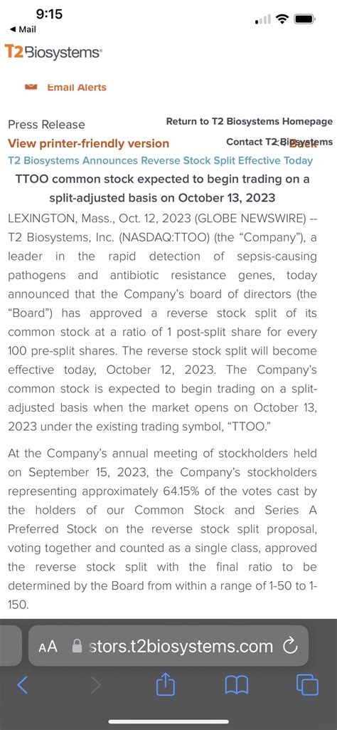 Reverse Stock Split R T2ttoostock