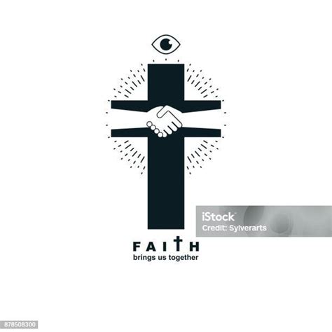 기독교 십자가 예수 벡터 기호 기독교 종교 아이콘에서에서 진정한 믿음 믿음과 종교 사람들이 함께 제공 합니다 예수에 대한 스톡