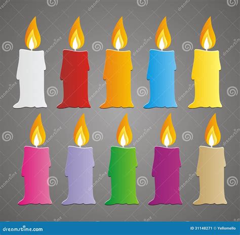 Set Of Colorful Candle Vector Stock Illustration Illustration Of