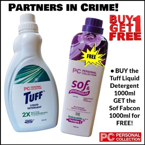 Pc Tuff Liquid Detergent 1000ml Sof Fabcon Eternity 1000ml Shopee