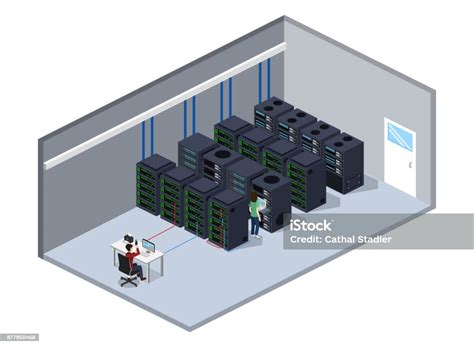 아이소메트릭 3d 벡터 일러스트 레이 션 개념 서버 룸 데이터 센터 3차원 형태에 대한 스톡 벡터 아트 및 기타 이미지 3차원 형태 개념 개체 그룹 Istock