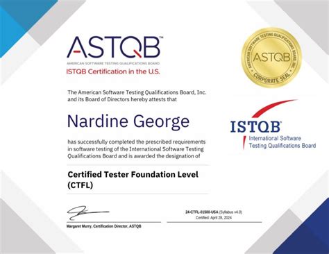 Nardine George On Linkedin Istqb Agiletester Ctfl Ctfl At Abb Astqb Softwaretesting…