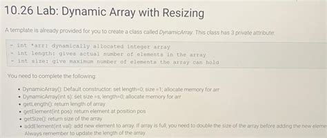 Solved You Need To Complete The Following DynamicArray Chegg