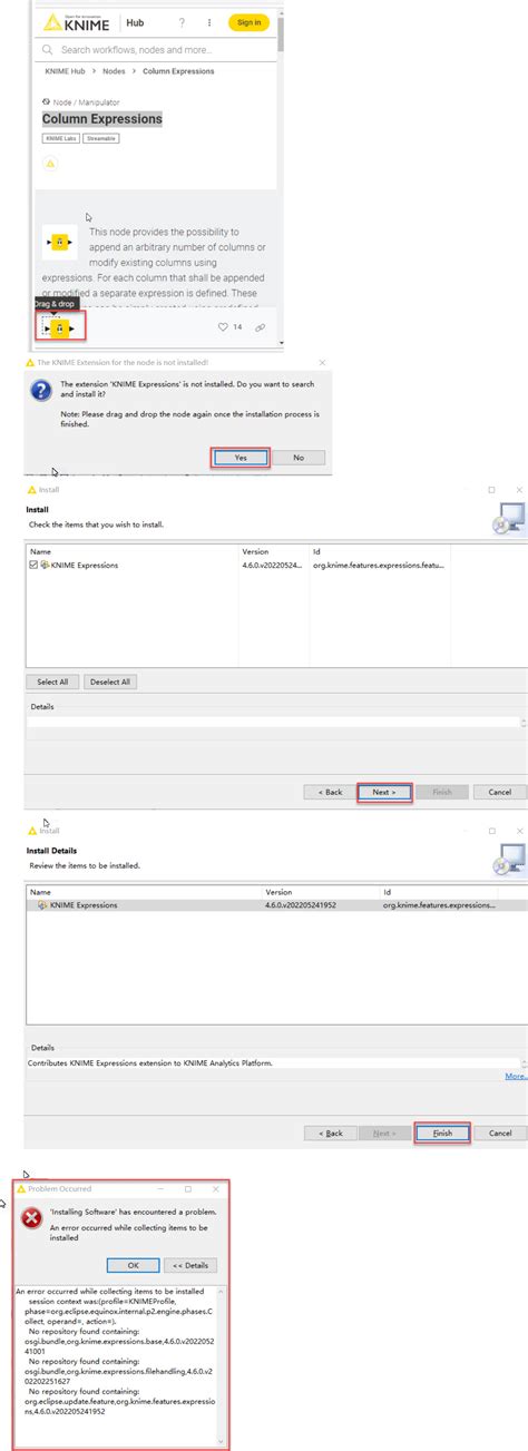 Can T Install Extension Column Expressions KNIME Analytics Platform