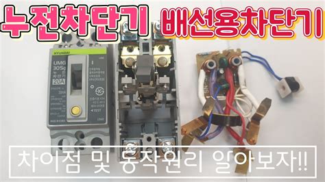 누전차단기 배선용차단기 동작원리 및 차이점 점검방법 쉽게 알아보자 Youtube